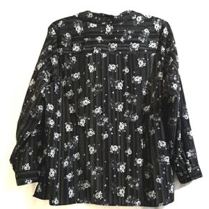 NY Collection | Tops | Ny Collection Black White Print Long Sleeve ...